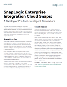 Snaps Overview Data Sheet | SnapLogic