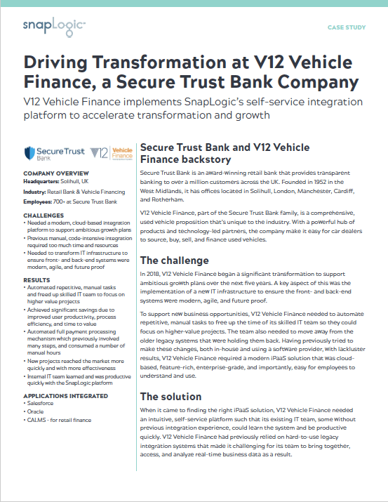 Driving Transformation at V12 Vehicle Finance, a Secure Trust Bank ...