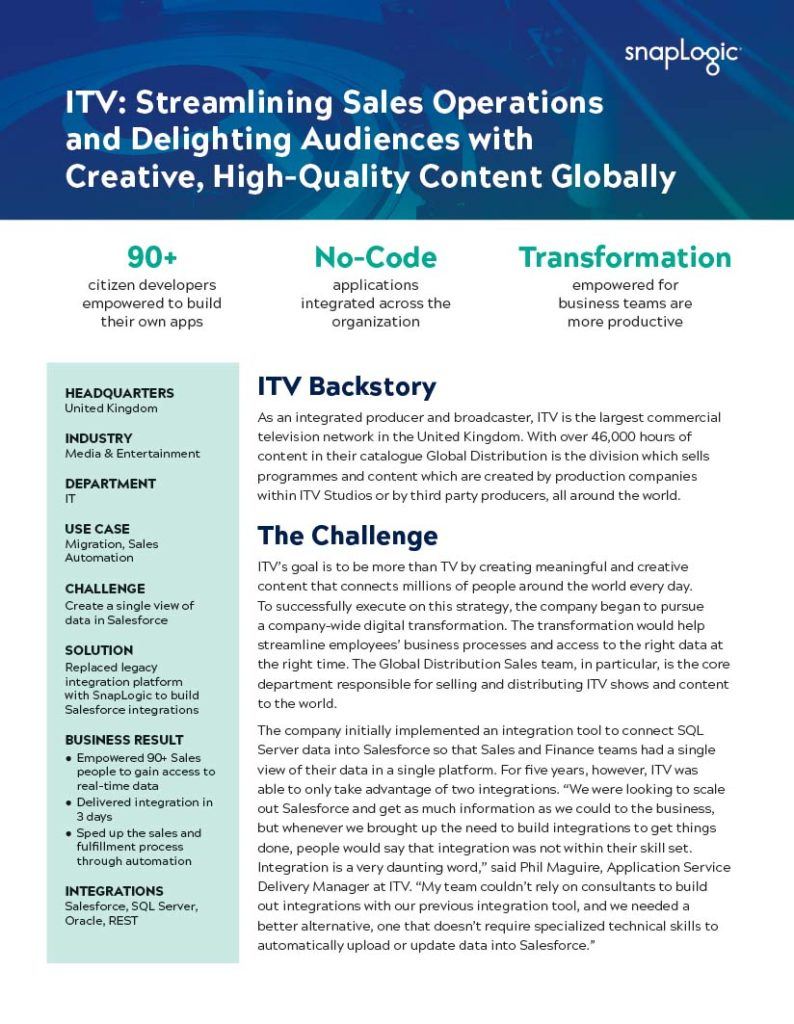 ITV: Streamlining Sales Operations and Delighting Audiences with Creative, High-Quality Content ...