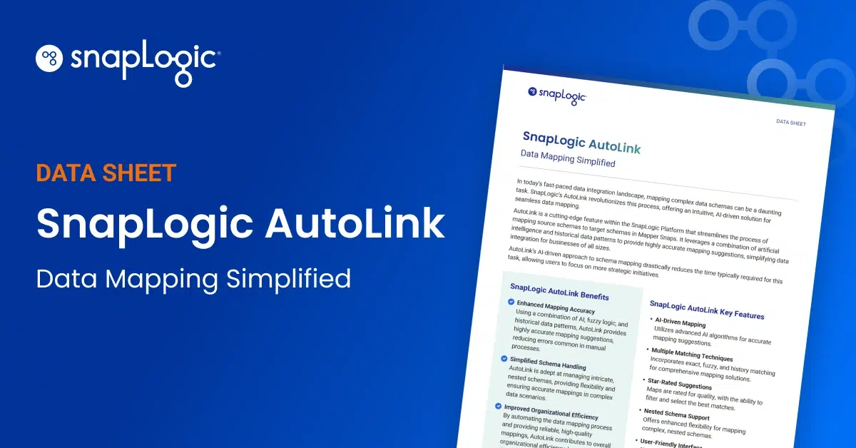 SnapLogic AutoLink Data Sheet