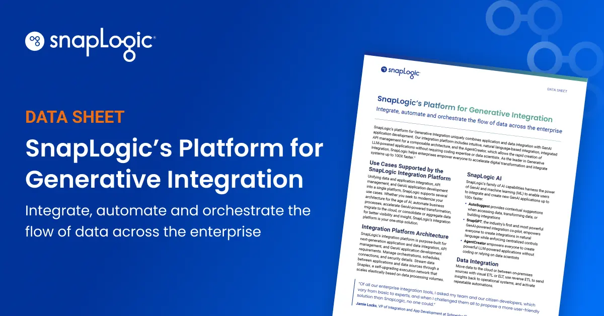 SnapLogic's Plattform für generative Integration Datenblatt