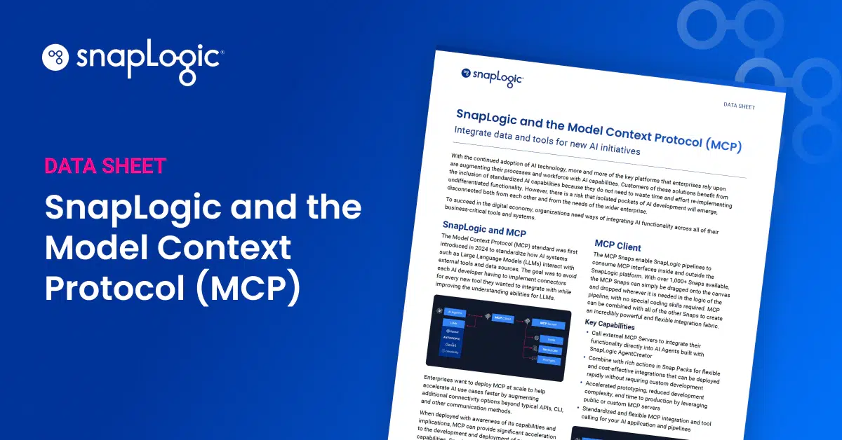 SnapLogic and the Model Context Protocol (MCP) Data Sheet